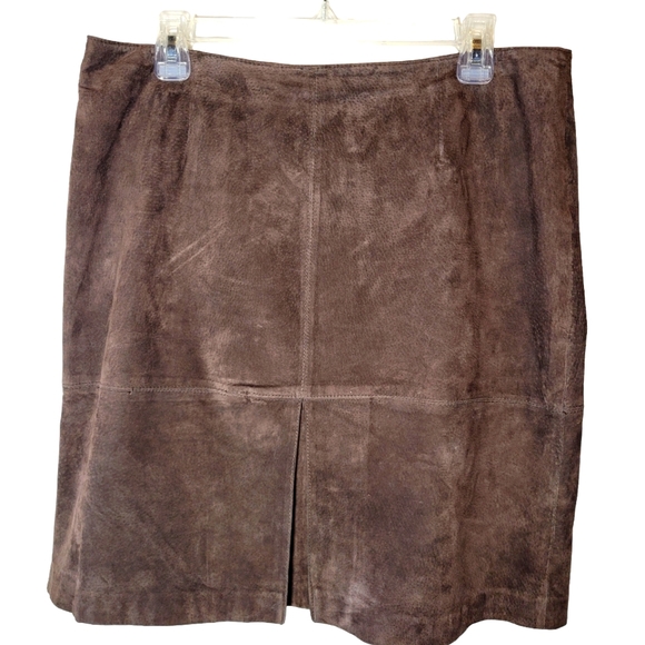 Vintage | Skirts | Vintage Junction West Chocolate Brown Suede Leather ...